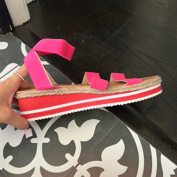 Shoes | Neon Pink Platform Sandals | Poshmark